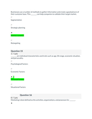 Quiz 3 chapter 11, 13, 14 | PDF