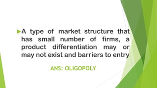 Quiz about market structure | PPTX