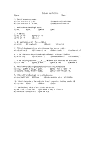 Quiz Acids And Bases 4 | PDF