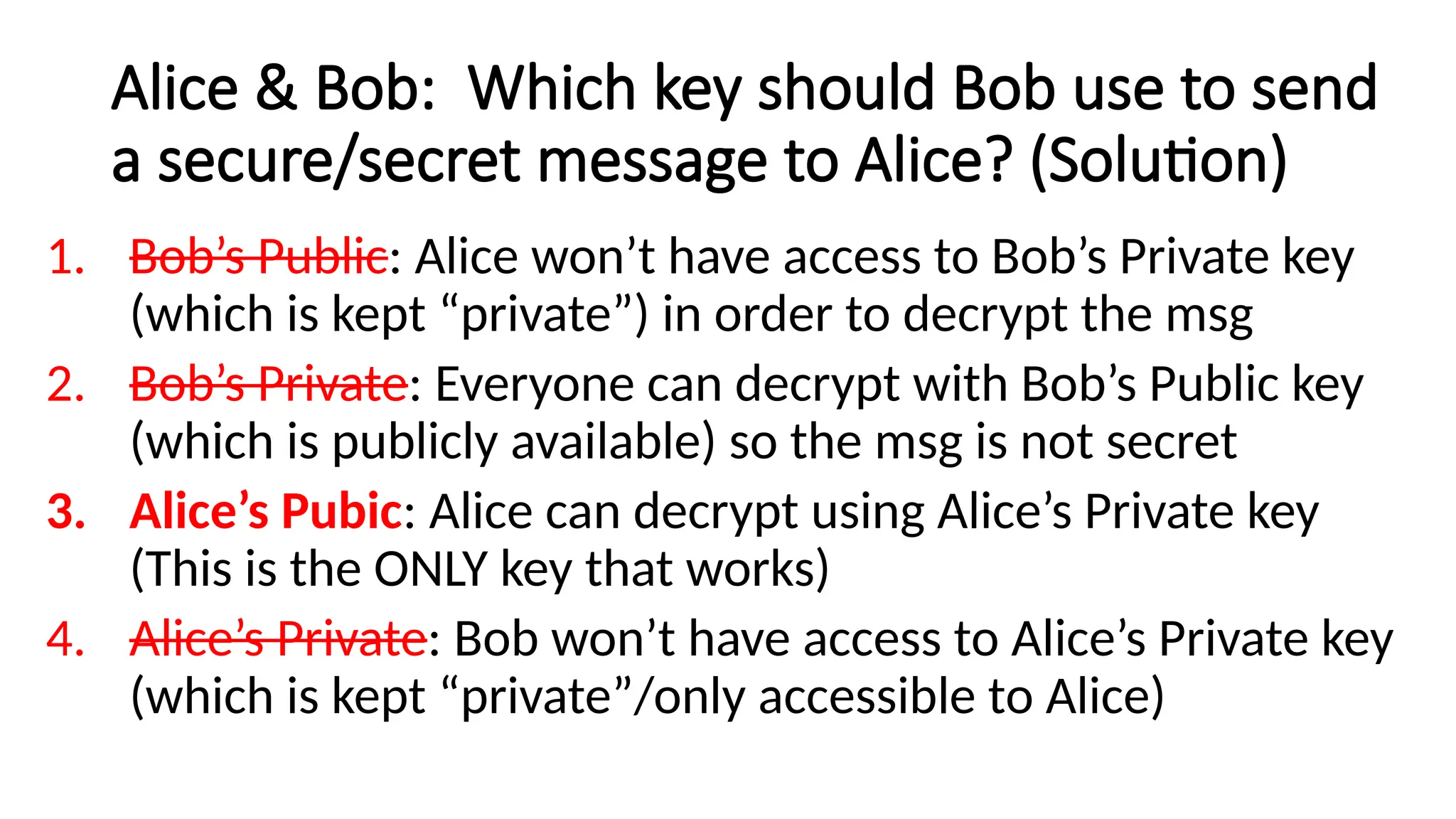 Alice & Bob: Quiz about public key encryption | PPT