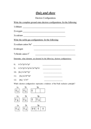 Electron Configuration | PDF