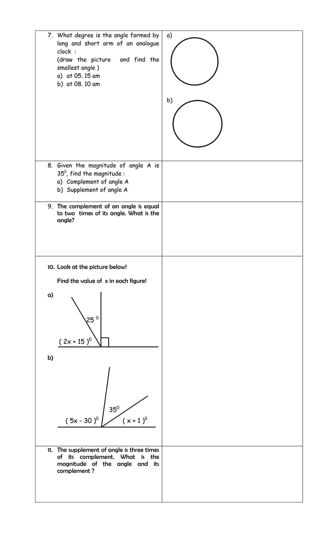 Quiz angles | PDF