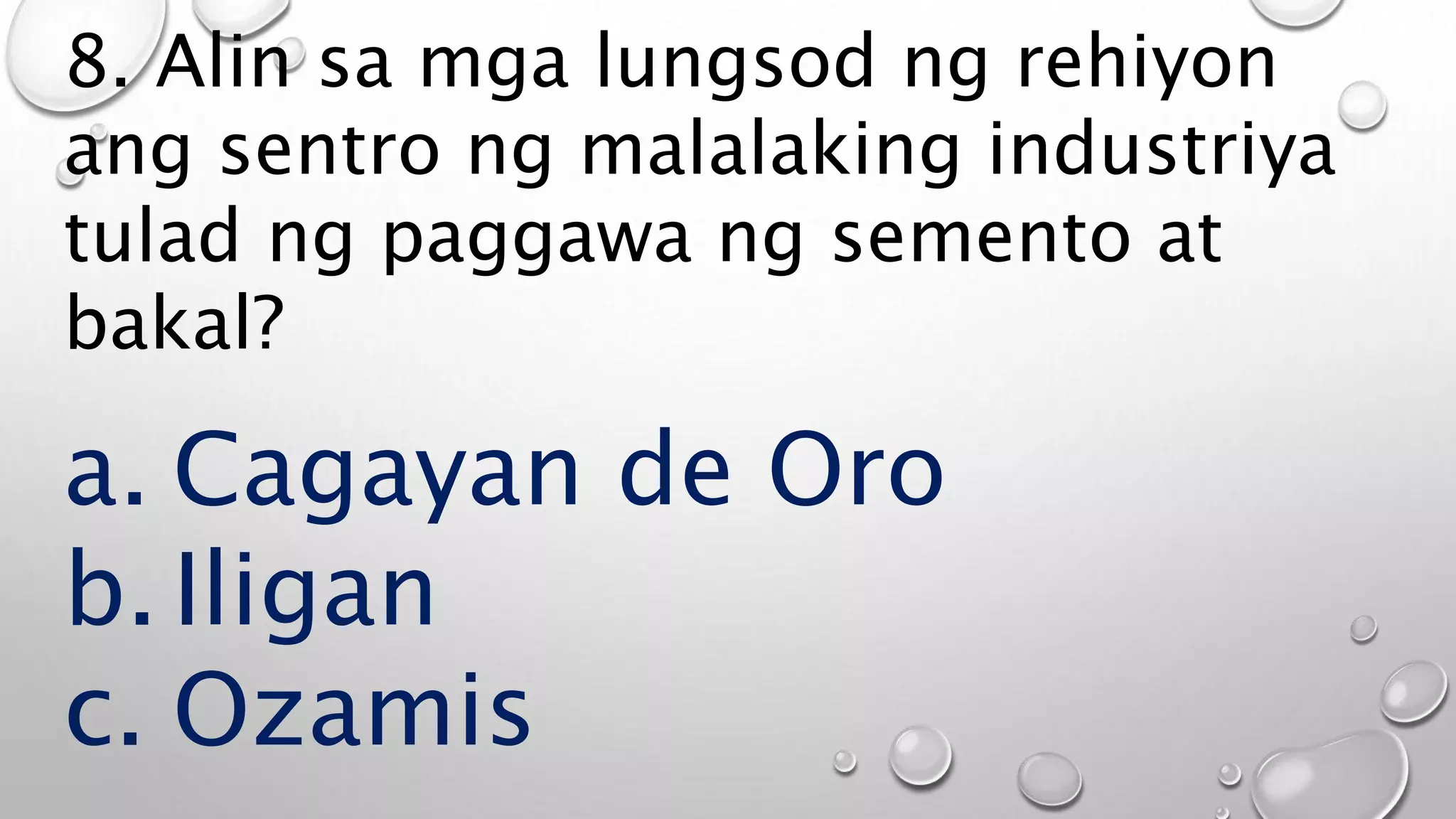 Rehiyon 10 Quiz | PPTX