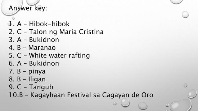 Rehiyon 10 Quiz | PPTX