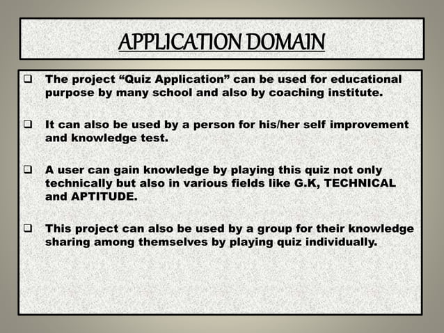 Quiz Application PPT quiz-application-ppt
