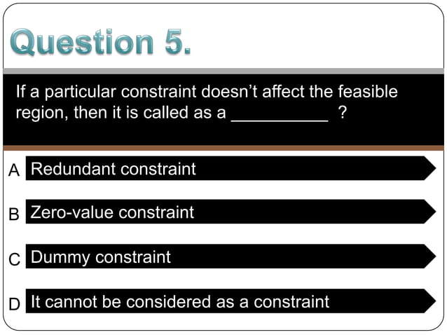 Linear Programming Quiz Pptx Technology And Computing