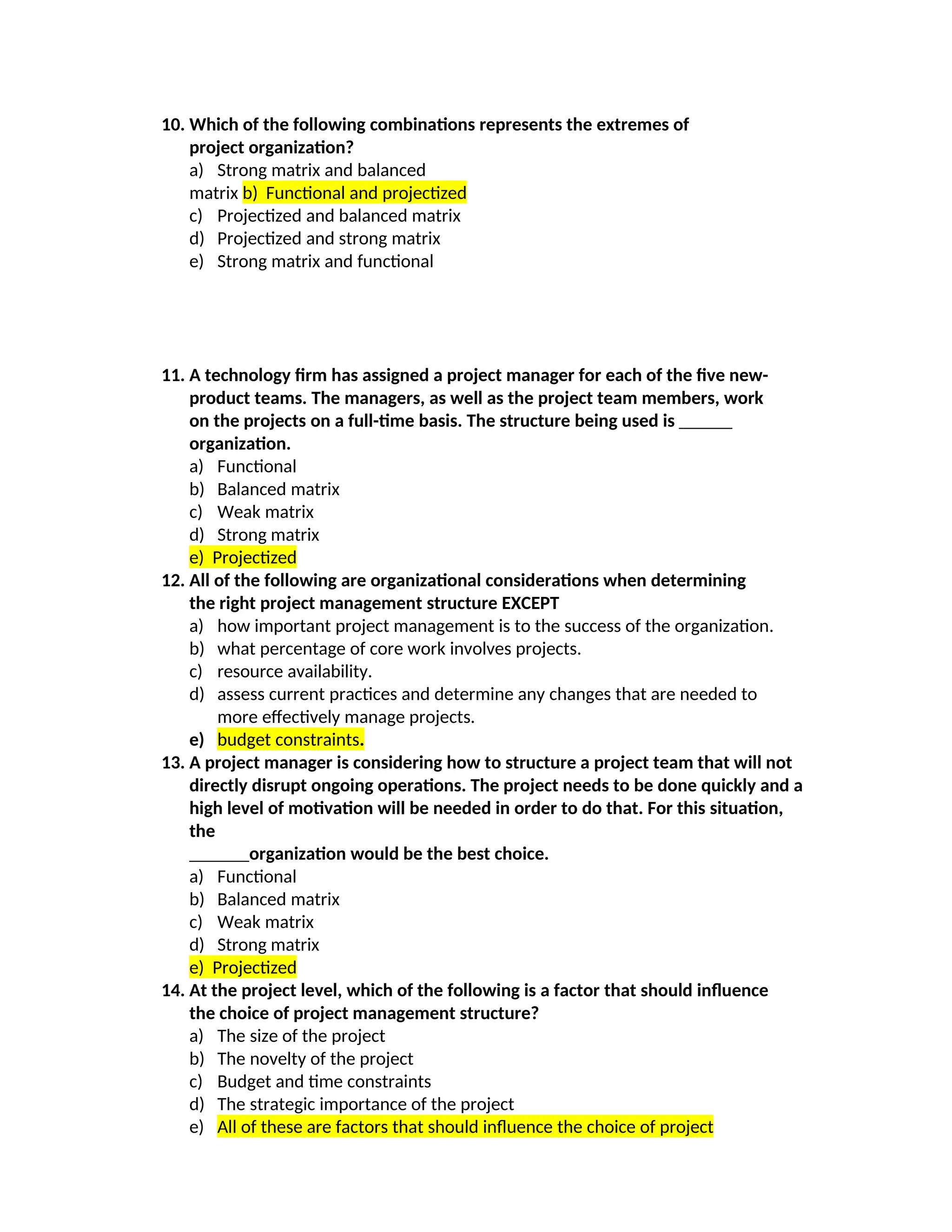 Project Management-Quizzes -Chapter wise wise | DOCX