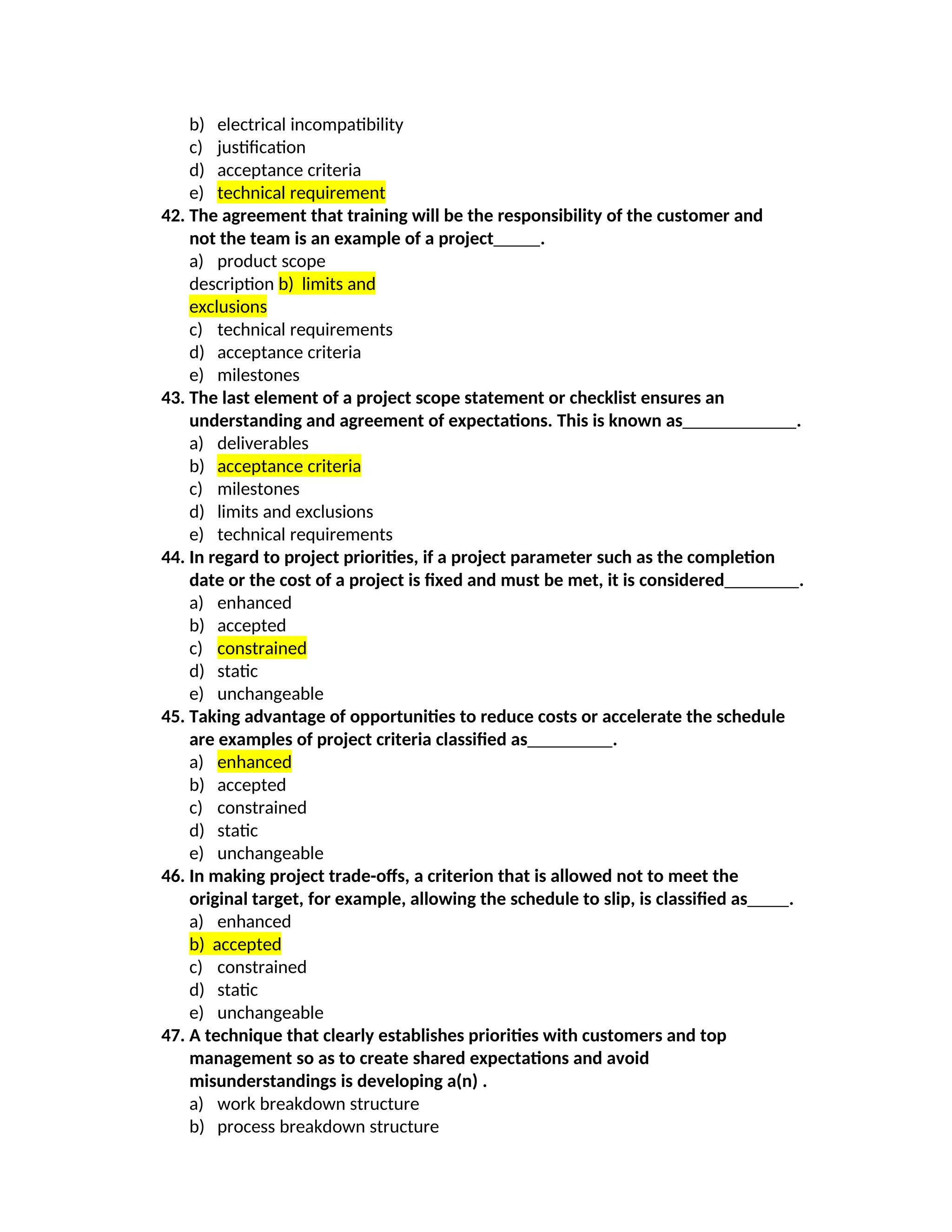 Project Management-Quizzes -Chapter wise wise | DOCX