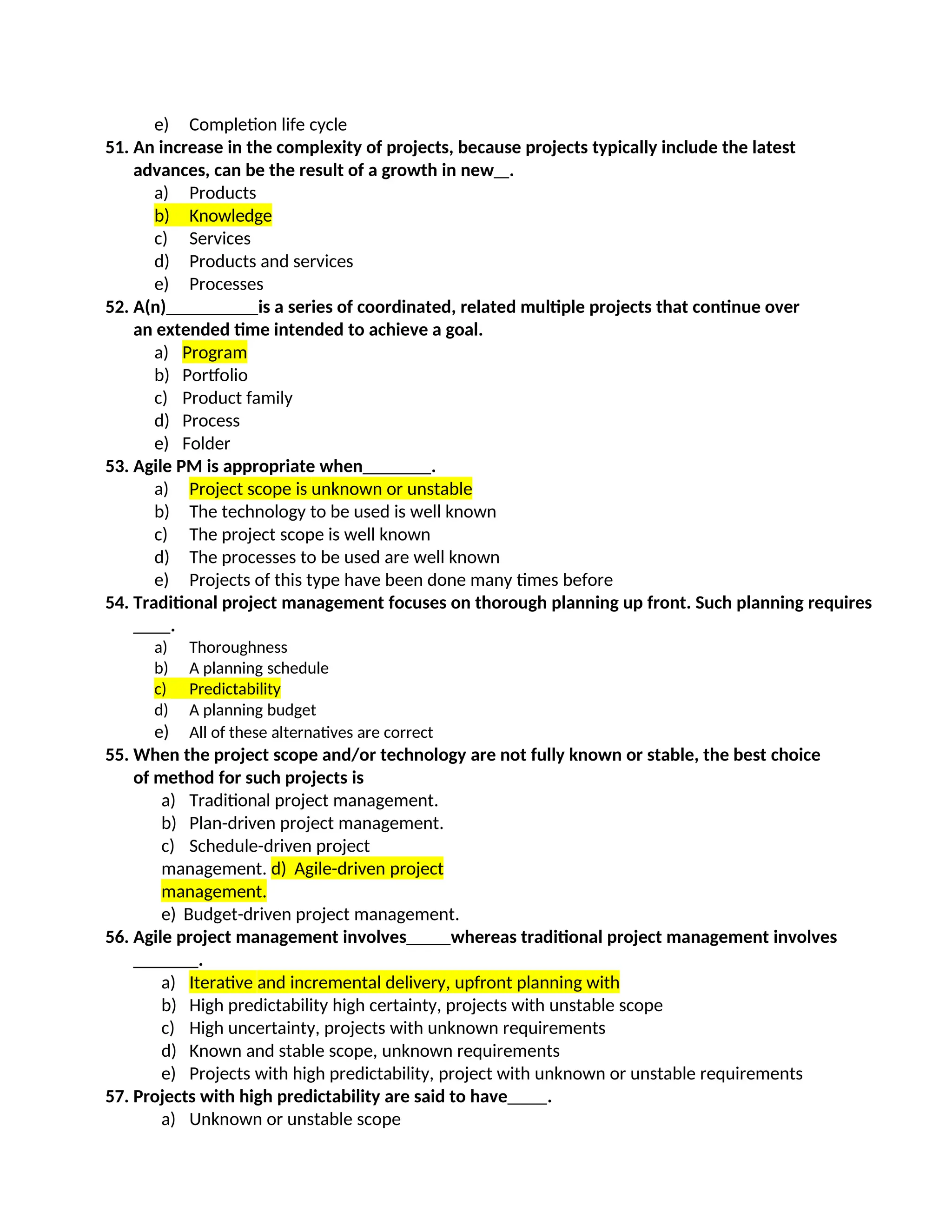 Project Management-Quizzes -Chapter wise wise | DOCX