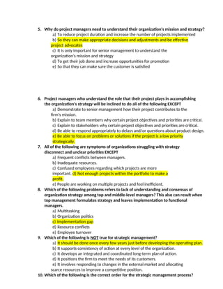Project Management-Quizzes -Chapter wise wise | DOCX