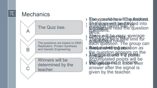 Quiz bee DNA^J Protein Synthesis^J Genetics Engineering.pptx