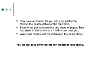 Vocabulary Quiz Bowl | PPT