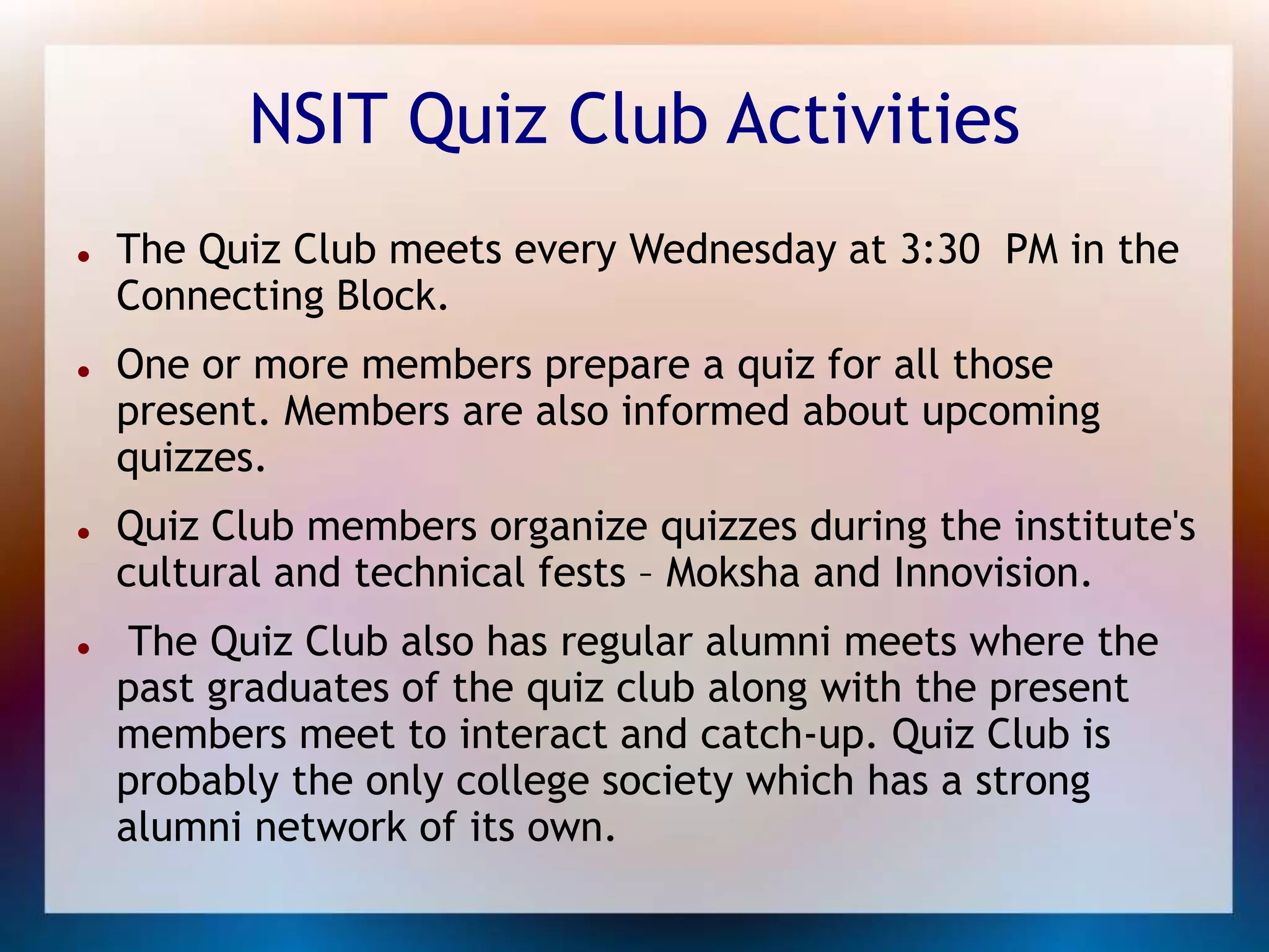 Quiz club- | PPTX