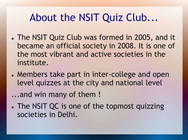 Quiz club- | PPTX