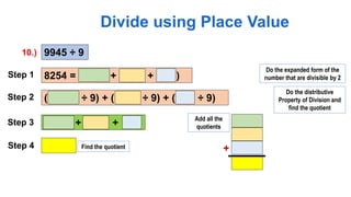 Quiz dividing using place value | PPTX
