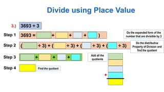 Quiz dividing using place value | PPTX