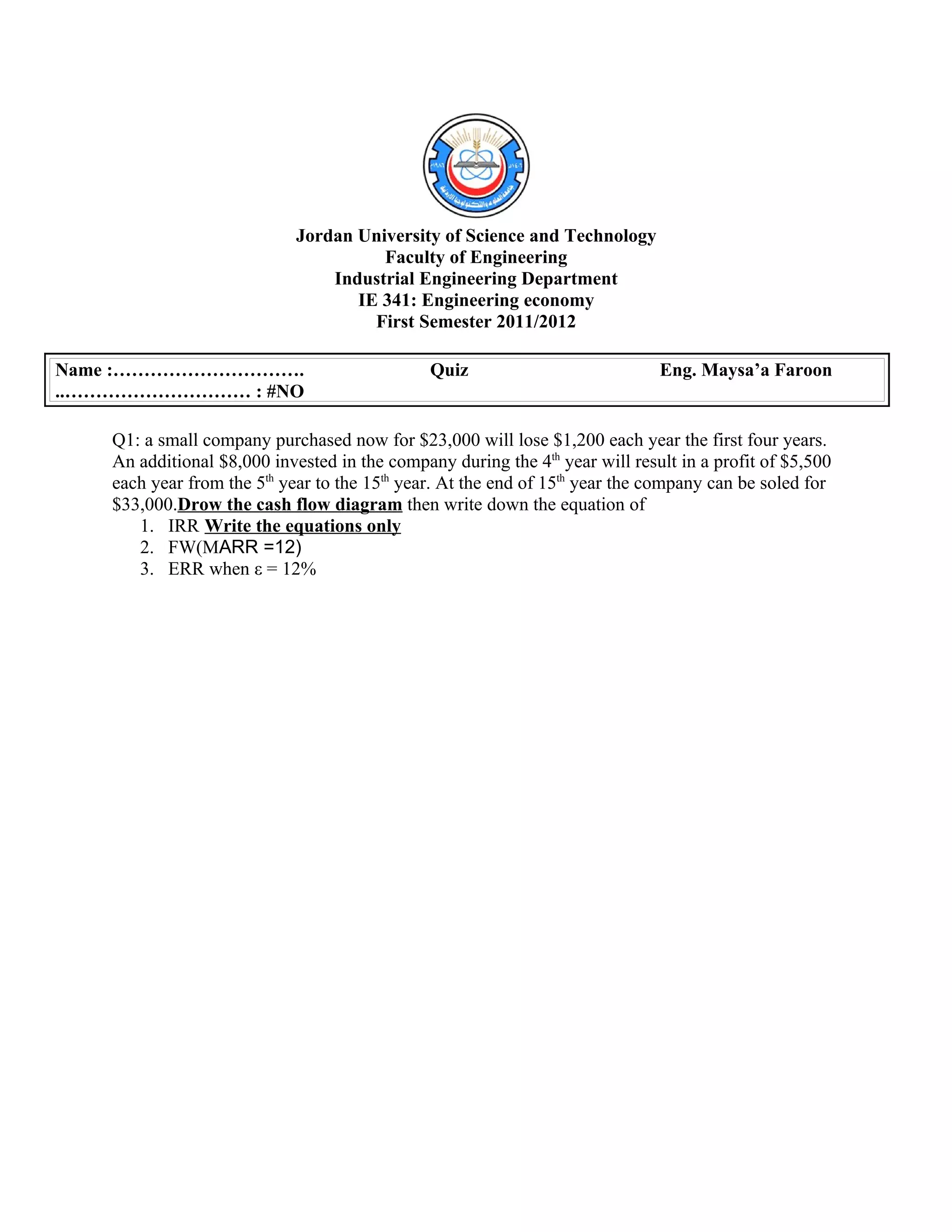 Quize chapter5 | PDF