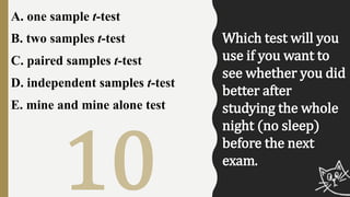 Quiz for t-Test (One Sample and Paired Sample).pptx