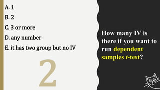 Quiz for t-Test (One Sample and Paired Sample).pptx