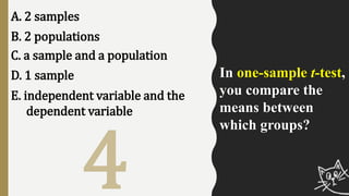 Quiz for t-Test (One Sample and Paired Sample).pptx