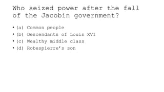 Quiz_FRENCH REVOLUTION_POWERPOINT PRESENTATION | PPTX
