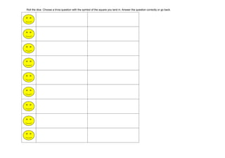 Quiz gameboard for carnival | DOC