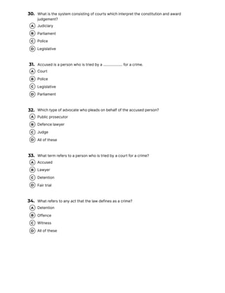 Quiz history, geography, civics | PDF