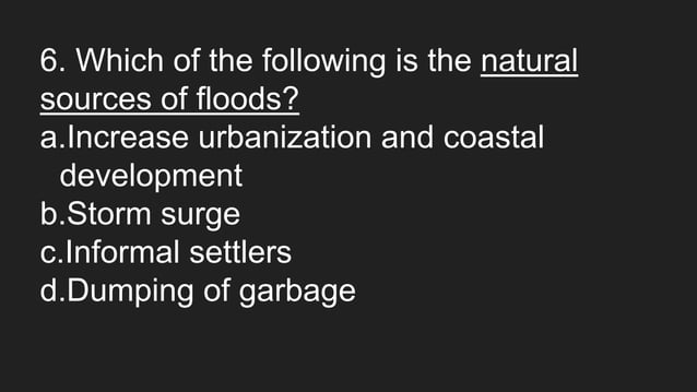 quiz hydrometeorological hazards (typhoon, floods, tornado, etc) | PPTX