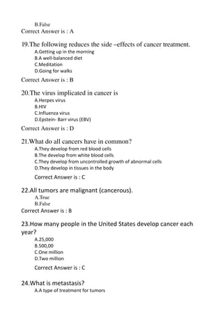 Quiz in cancer | DOC