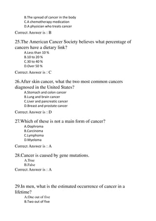 Quiz in cancer | DOC