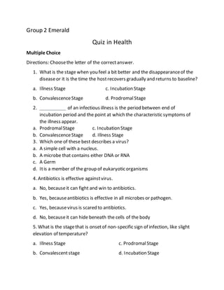 Sexual Health Multiple Choice Quiz Sale Online ...