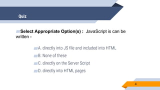 Quiz javascript | PPT