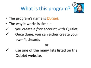 Quizlet | PPT