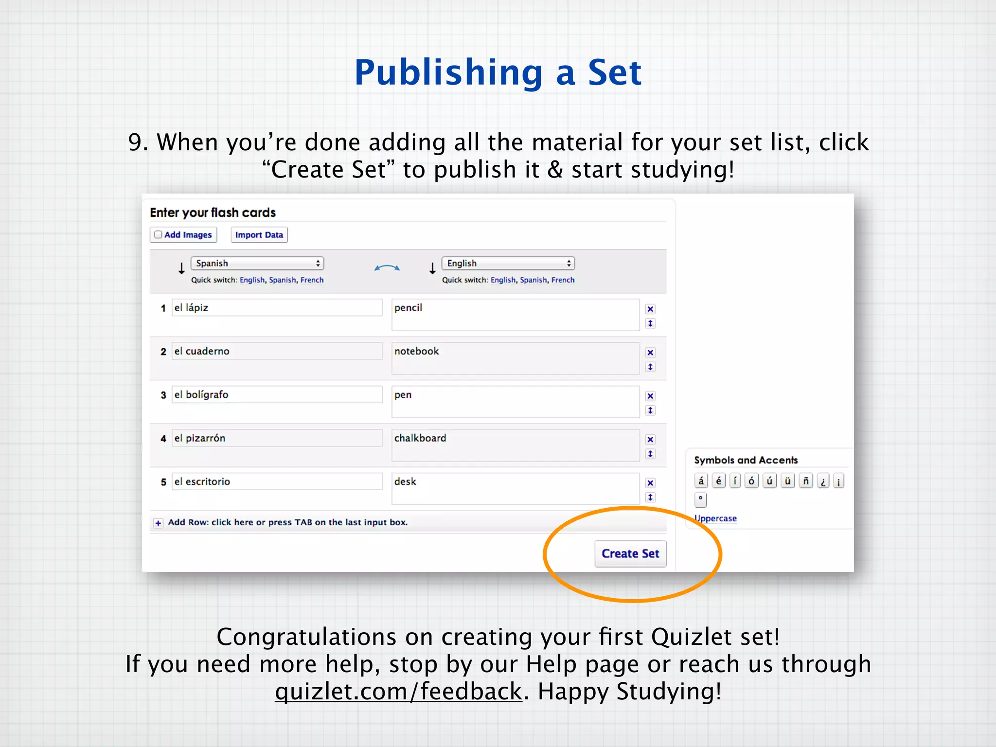 Quizlet.create set | PPT