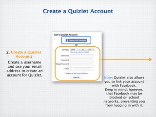 Quizlet.sign up | PPT