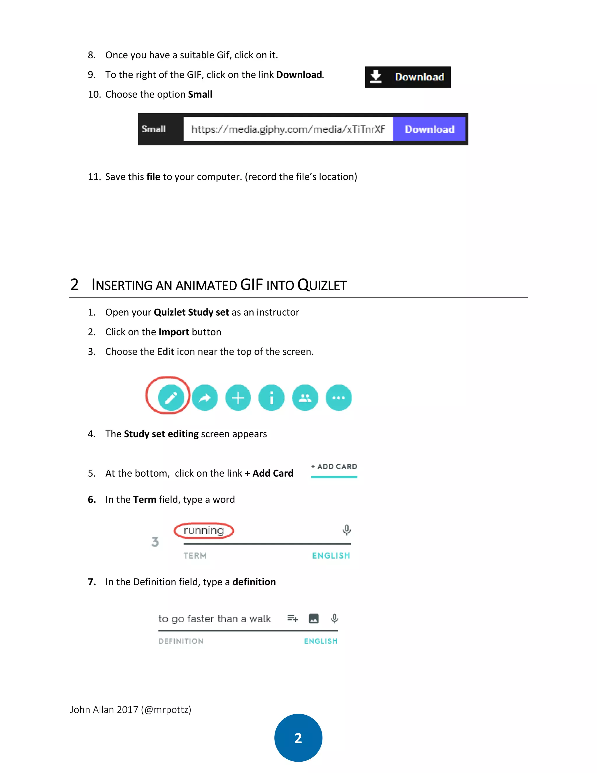 Quizlet - Using Gifs to Teach Verbs | PDF