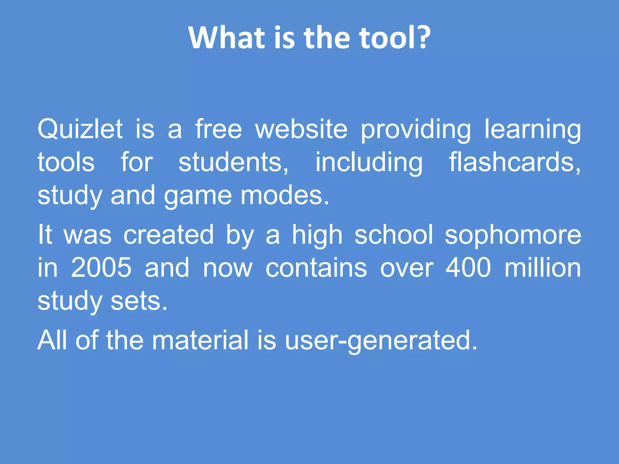 Quizlet presentation | PPTX