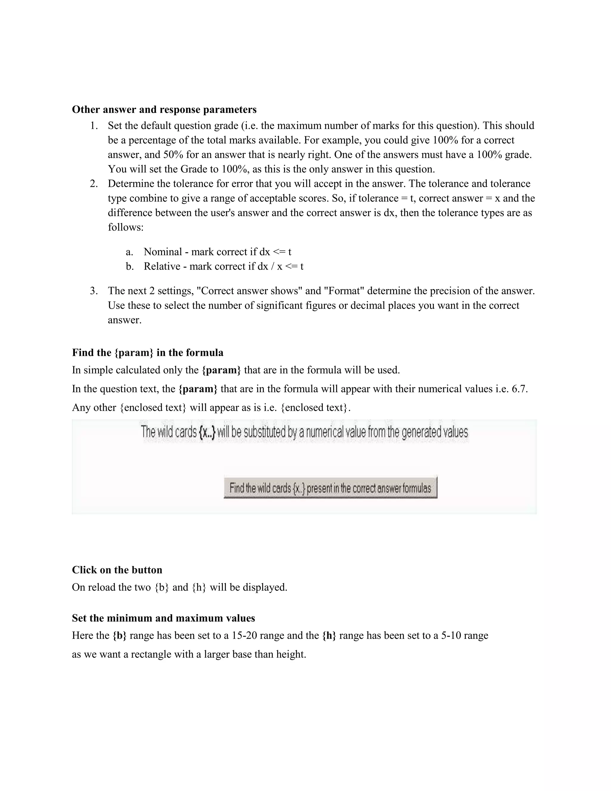 Quiz manual (simple calculated question) | PDF