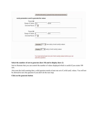 Quiz manual (simple calculated question) | PDF