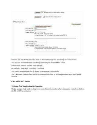 Quiz manual (simple calculated question) | PDF