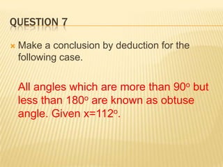 Quiz maths reasoning | PPTX | Chemistry | Science