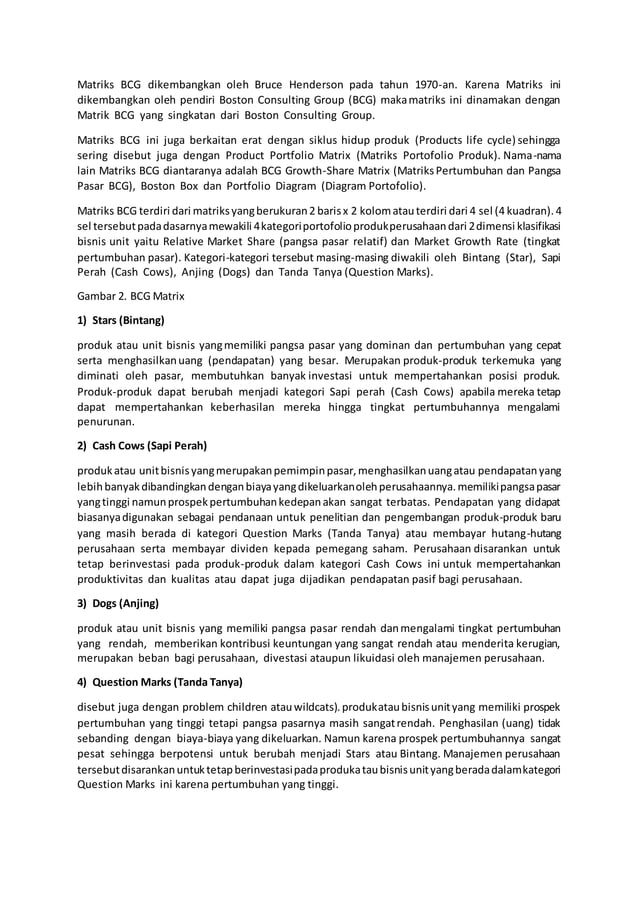 SM, Khoirul Anwar, Hapzi Ali, Porter’s Five Competitiveness Force Model, BCG Matrix, Universitas ...