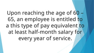 Benefits of a Wage Earner in the Philippines | PPTX