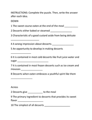 Quiz on Desserts.....................docx