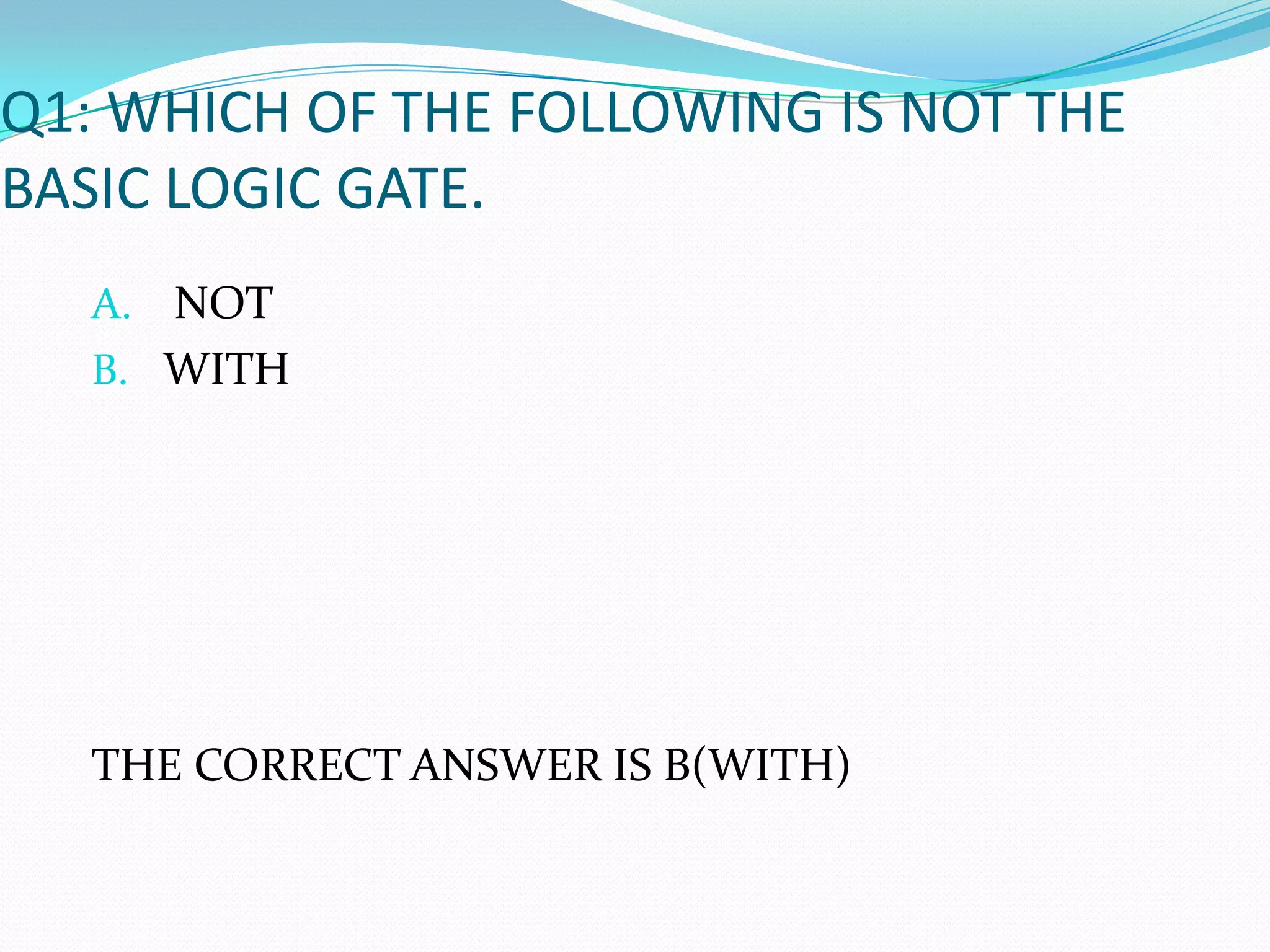 Quiz on Logic Gate | PPTX