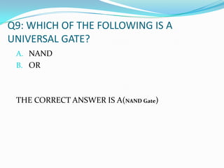 Quiz on Logic Gate | PPTX
