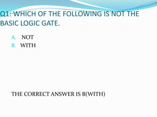 Quiz on Logic Gate | PPTX