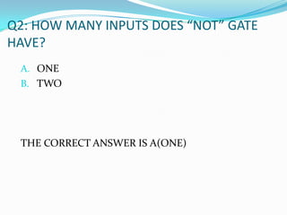 Quiz on Logic Gate | PPTX