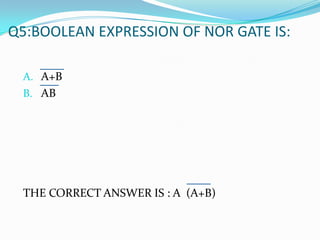 Quiz on Logic Gate | PPTX