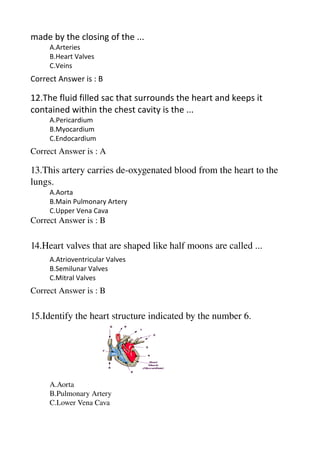 Quiz on heart | DOC
